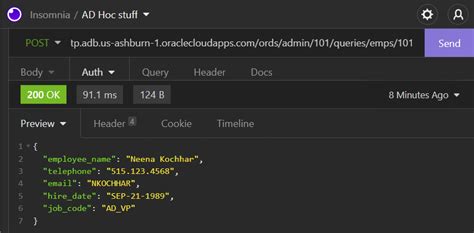 How To Oracle Post Apirun Sqlretrieve Json Results