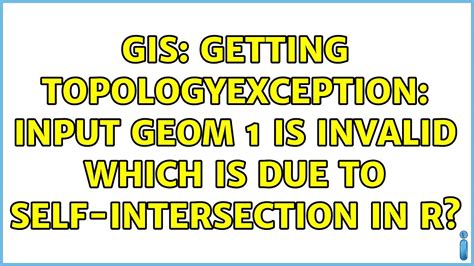 Gis Getting Topologyexception Input Geom 1 Is Invalid Which Is Due To