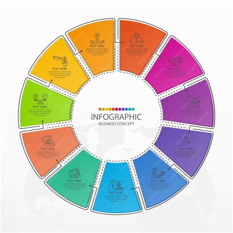 Premium Vector Basic Circle Infographic Template With 11 Steps Process Or Options Process Chart