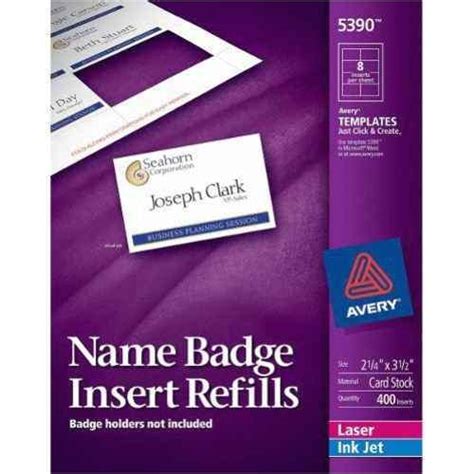 Avery Template For Name Badges Avery Name Badge Insert Refills 2 1 4