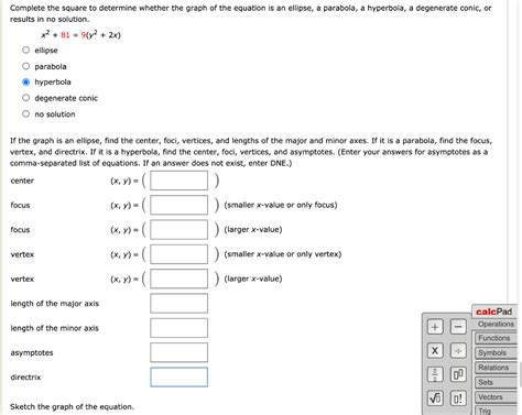 Solved Complete The Square To Determine Whether The Graph Of