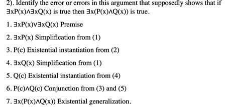 Solved Or Or Erro 2 Identify The Error Or Errors In This