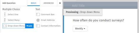 multiple choice drop down questionpro help document