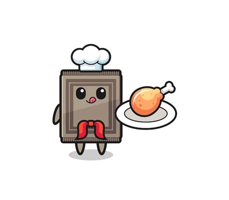 Premium Vector Carpet Fried Chicken Chef Cartoon Character