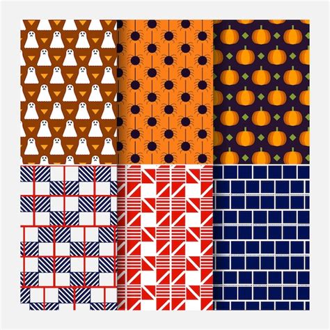 Premium Vector Collection Of Bright Colorful Seamless Geometric Mosaic Patterns Endless Tile