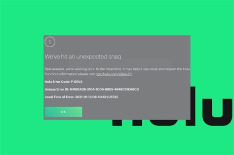 hulu error code p dev310 and p dev320 how to fix them