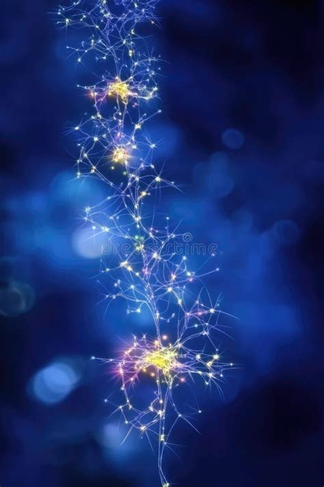 Abstract Neural Network Visualization With Glowing Connections Stock Illustration Illustration