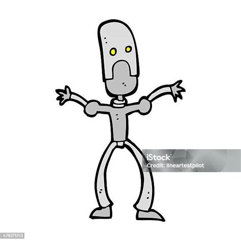 말풍선이 있는 재미있는 로봇 낙서 드로잉에 대한 스톡 벡터 아트 및 기타 이미지 낙서 드로잉 로봇 명랑한 Istock