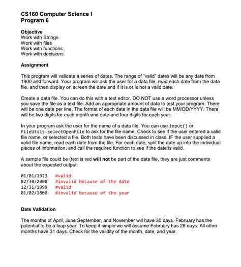 Solved Cs160 Computer Science I Program 6 Objective Work