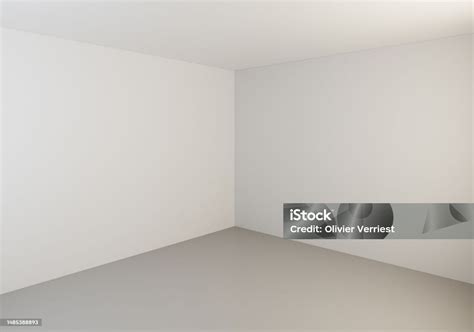 건축 실내 코너 빈 방 흰 벽 바닥 천장 3d 빈 인테리어 거실 사무실 갤러리 스튜디오 복도 투시도 벽에 대한 스톡 사진 및