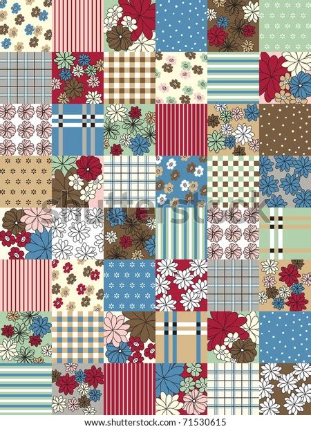 Vector Patchwork Seamless Pattern Stock Vector Royalty Free 71530615 Shutterstock