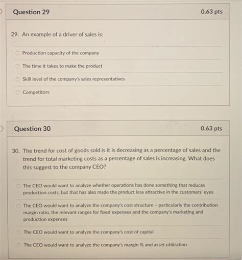 Solved Question 29 063 Pts 29 An Example Of A Driver Of