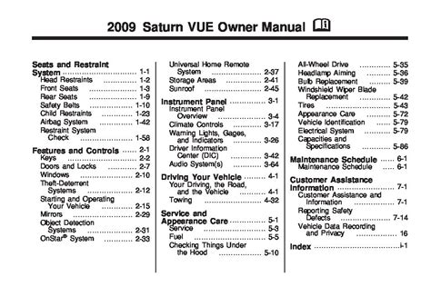 2008 Saturn Vue Warning Lights Americanwarmoms Org