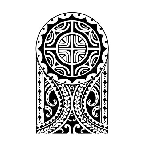 팔을 감싸는 폴리네시아 문신 디자인 패턴 원주민 사모아 프리미엄 벡터