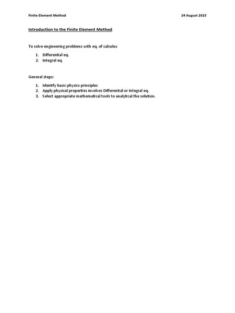 introduction to the finite element method pdf