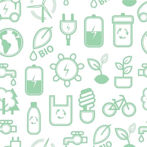 Premium Vector Eco Concept Seamless Pattern Background Vector