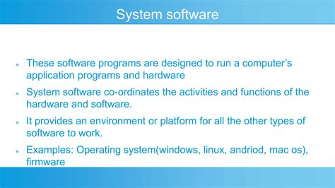 Software And Types Of Software System Softwarepptx