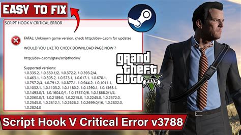 Fix Script Hook V Critical Error In Gta 5 V3788 April 2026 Update