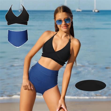 Teen Girls Swimsuit Swimsuit With Shorts Two Piece Teen Bikini Girls