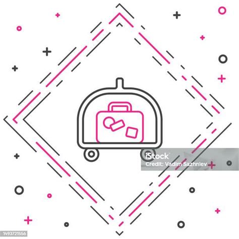 흰색 배경에 고립 된 가방 아이콘라인 호텔 수하물 카트 여행 수하물 표지판 여행 수하물 아이콘 다채로운 개요 개념 벡터 가방에 대한 스톡 벡터 아트 및 기타 이미지 Istock