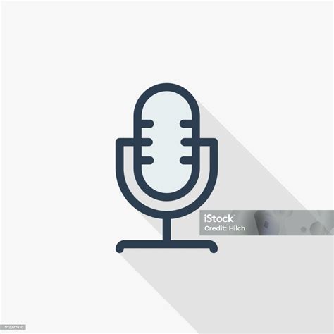 마이크 선 평면 색상 아이콘입니다 선형 벡터 기호입니다 화려한 긴 그림자 디자인입니다 Performing Arts Event에 대한 스톡 벡터 아트 및 기타 이미지