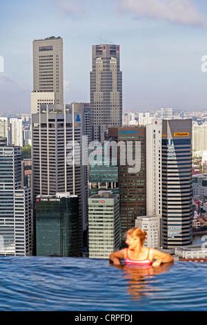 The Infinity Swimming Pool On The Skypark Marina Bay Sands Hotel