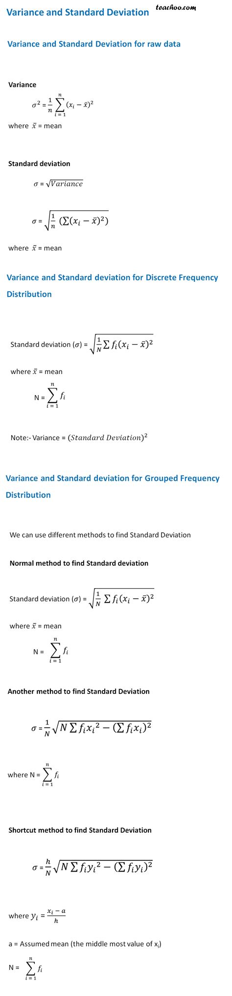 Variance Shortcut Formula