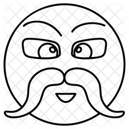 Mustache Emoji Emoji Icon Download In Line Style