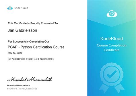 Pcap Python Certification Course Certificate Kodekloud
