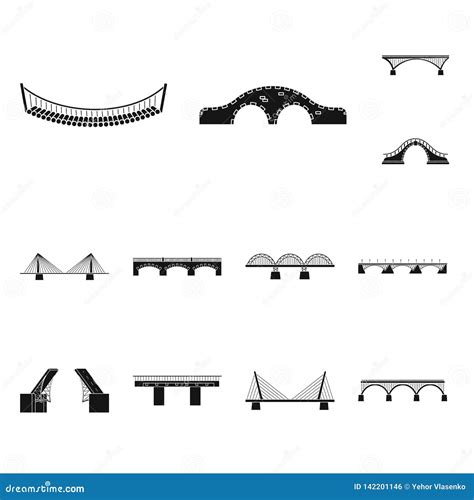 Isolated Object Of Construct And Side Symbol Set Of Construct And Bridge Stock Symbol For Web