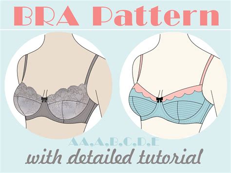 Bra PATTERN With Sewing TUTORIAL AA A B C D E Cup Multi Etsy