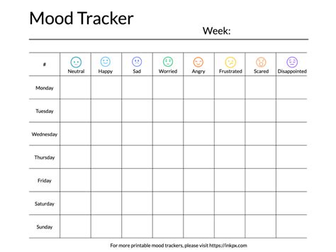 Printable Bullet Journal Mood Tracker Downloadable Pdf Png And  Templates For Effective