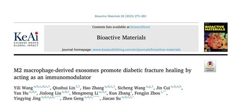 我院苏佳灿教授团队在材料学顶级期刊《bioactive Materials》上发表了关于外泌体作为免疫调节剂促进骨愈合的最新成果 上海大学转化医学研究院