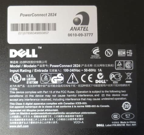 Dell Powerconnect 2824 24 Port Rj45 2 Port Sfp Ethernet Network Switch M521m