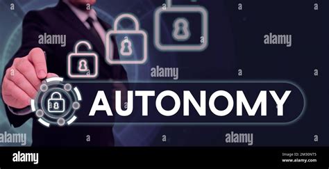 Hand Writing Sign Autonomy Business Concept Vehicle That Can Guide Itself Without Human