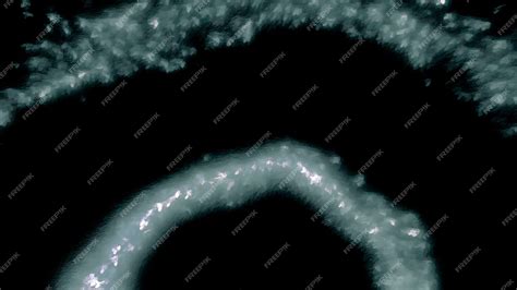 Premium Photo Dark Background With Moving 3d Animation Motion White Circles Made Of Bubbles In