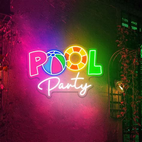 Summer Pool Party Neon Sign Custom Party Led Light Sign Swimming Pool