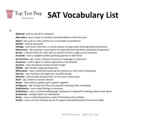 Most Common Sat Vocabulary Words Sat Vocab List