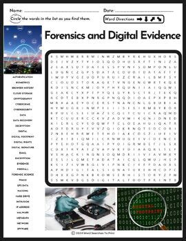 Forensics And Digital Evidence Word Search Puzzle By Word Searches To Print