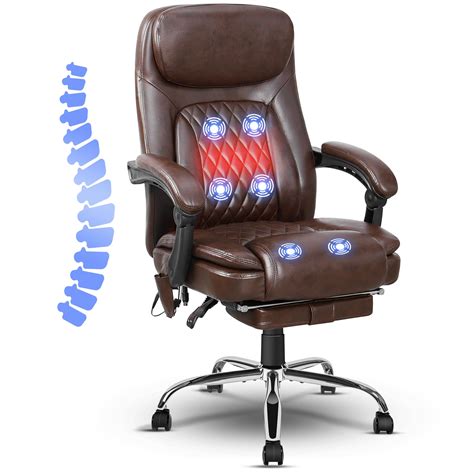 Noblemood Ergonomic Office Chair With 6 Point Massage Heat Recline