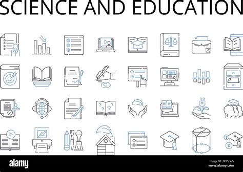 Science And Education Line Icons Collection Knowledge Intelligence Learning Comprehension
