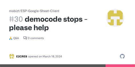 Democode Stops Please Help Mobizt ESP Google Sheet Client Discussion GitHub
