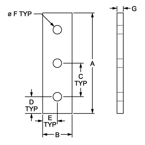 25 4118 Black 25 Series 3 Hole Straight Flat Plate