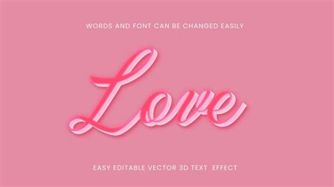 Premium Vector Vector Love 3d Text Style Design