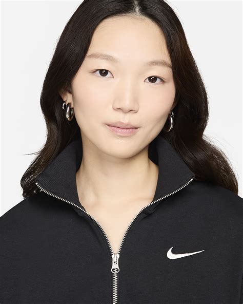 나이키 스포츠웨어 피닉스 플리스 여성 쿼터집 크롭 프렌치 테리 스웻셔츠 나이키 코리아