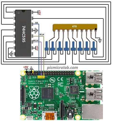 Raspberry Pi And 74hc595 Shift Register Microcontroller Based Projects