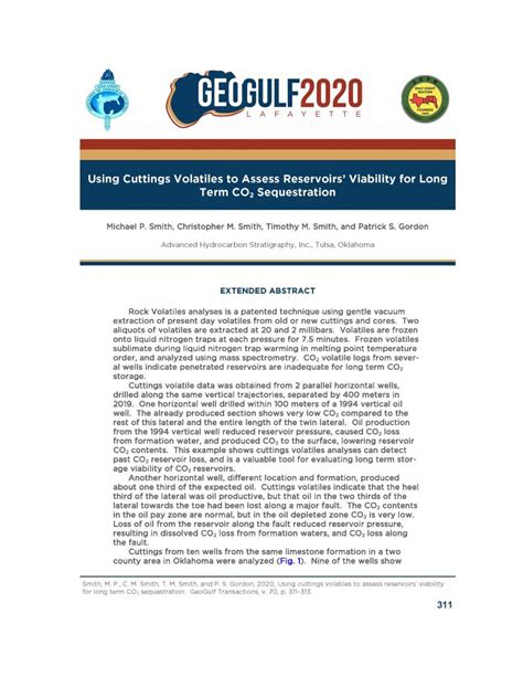 Using Cuttings Volatiles To Assess Reservoirs Viability For Long Term Co2 Sequestration Ahs