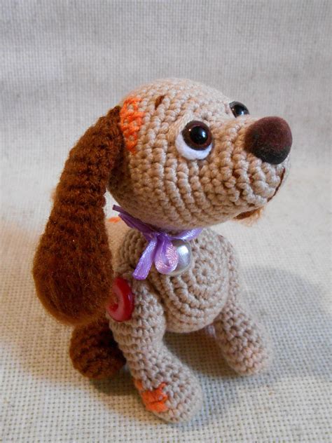 Pdf Собачка Бусинка Бесплатный мастер класс схема и описание для вязания игрушки амигуруми