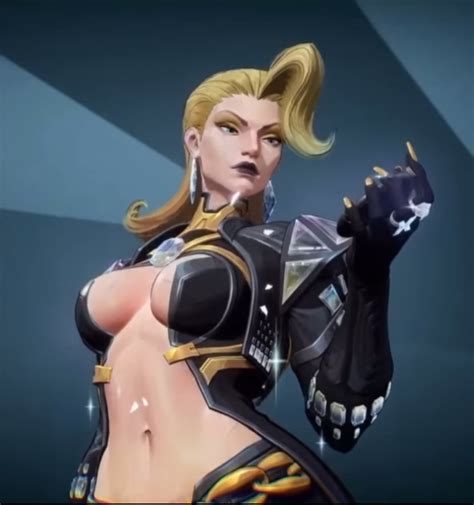 Rule 34 3d Belly Button Black Lipstick Blonde Female Blonde Hair Boobs Out Breasts Cleavage