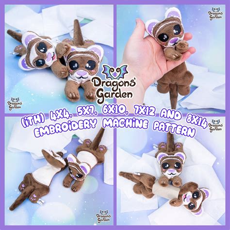 Ith Ferret Plush Embroidery Pattern Dragons Garden